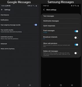 Google-berichten vs. Samsung-berichten | Welke is beter? | Market tay